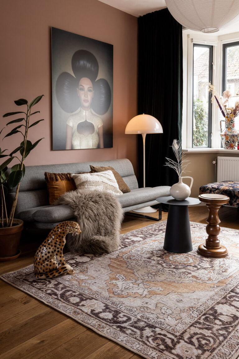 Vloerkleed Joe Bruin/Oranje 190 x 290 cm - Vintt Vloerkleden