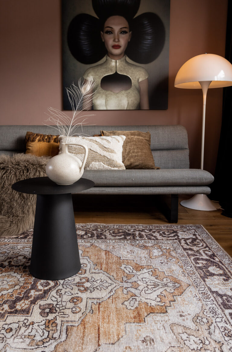 Vloerkleed Joe Bruin/Oranje 190 x 290 cm - Vintt Vloerkleden